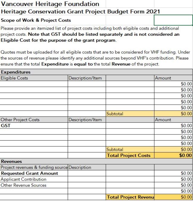 Heritage Conservation Grants - Vancouver Heritage Foundation