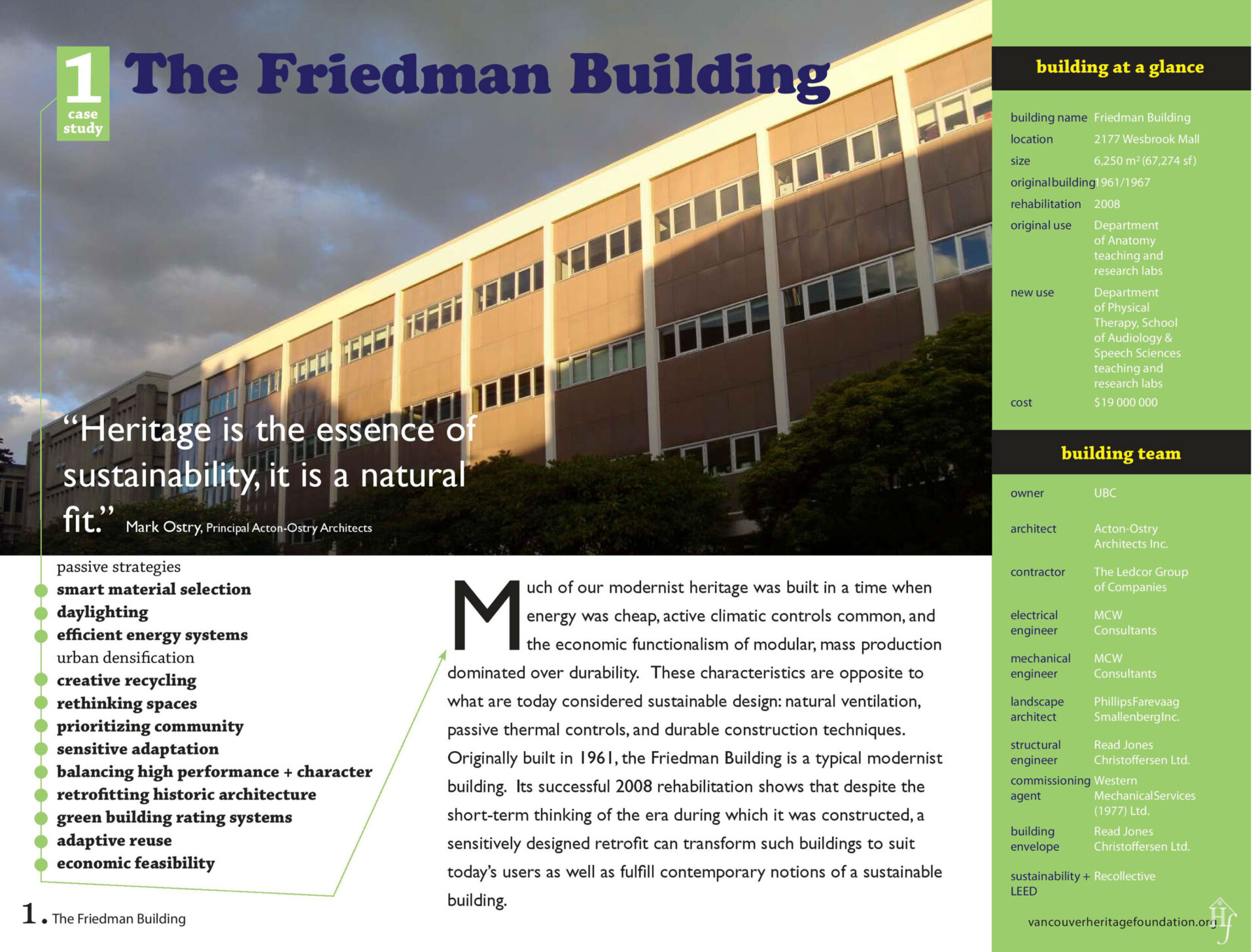 Sustainability & Heritage - Vancouver Heritage Foundation