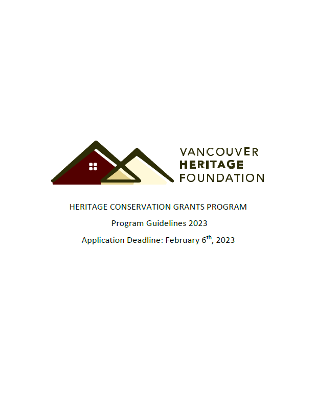 Heritage Conservation Grants - Vancouver Heritage Foundation